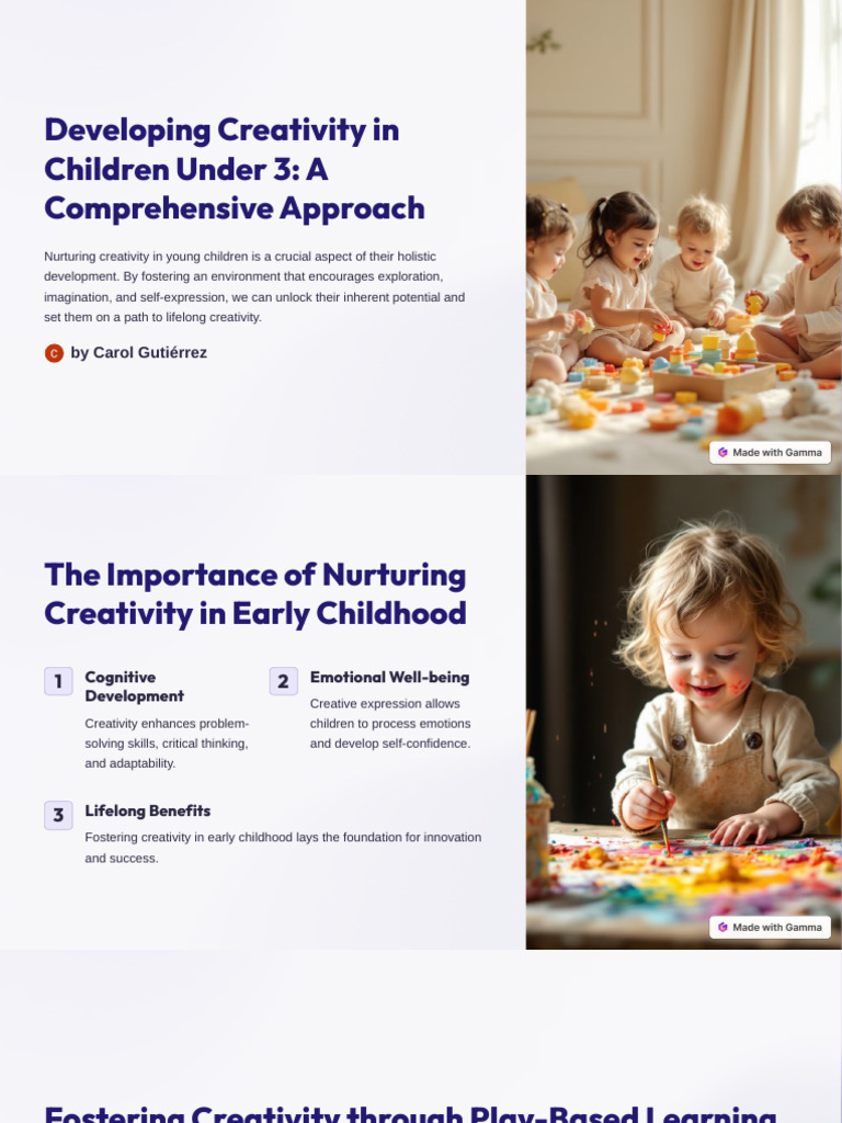 Developing Creativity in Children Under 3 A Comprehensive Approach | PDF | Creativity | Cognition