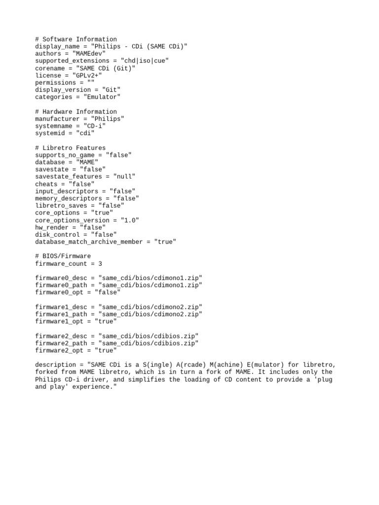 Same Cdi Libretro - Info | PDF