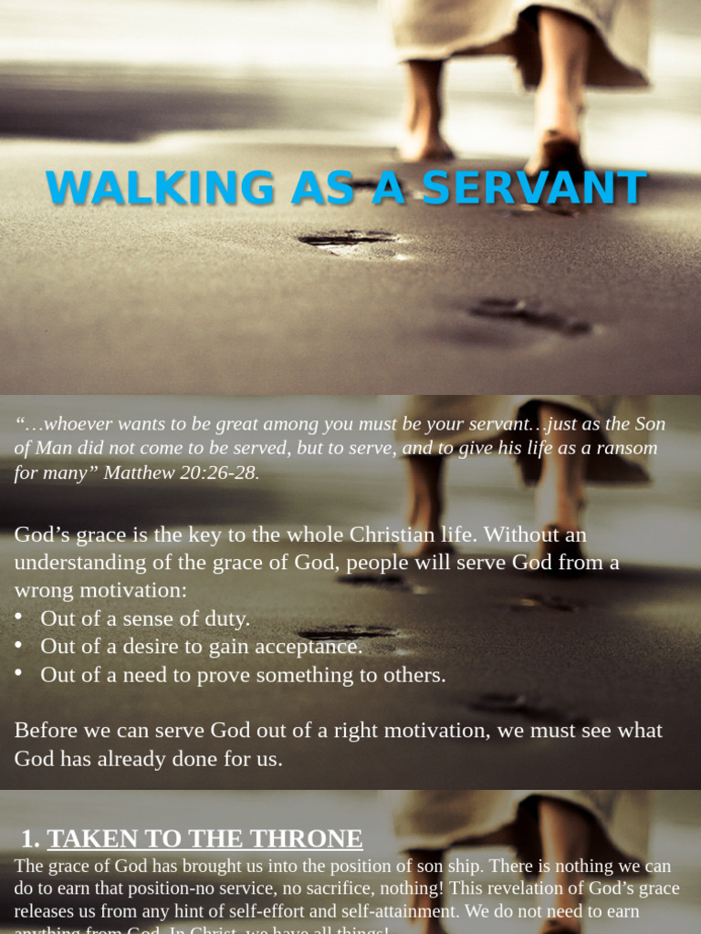 Lesson 3 Walking As A Servant | PDF | Jesus | Religious Belief And Doctrine