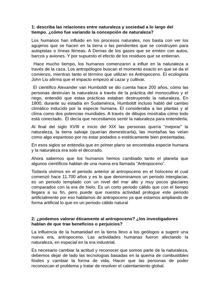 Antropoceno: Impacto Humano en la Naturaleza | PDF | Naturaleza ...