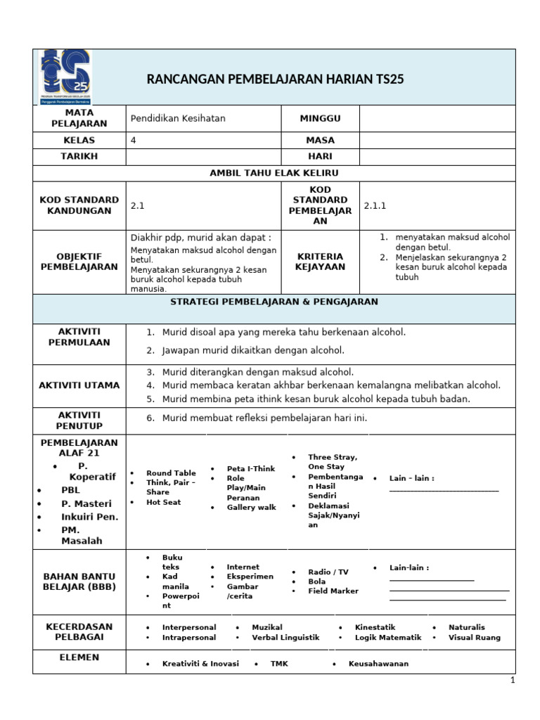 5.PK Tahun 4 Sayangi Diri Ambil Tahu Elak Keliru | PDF