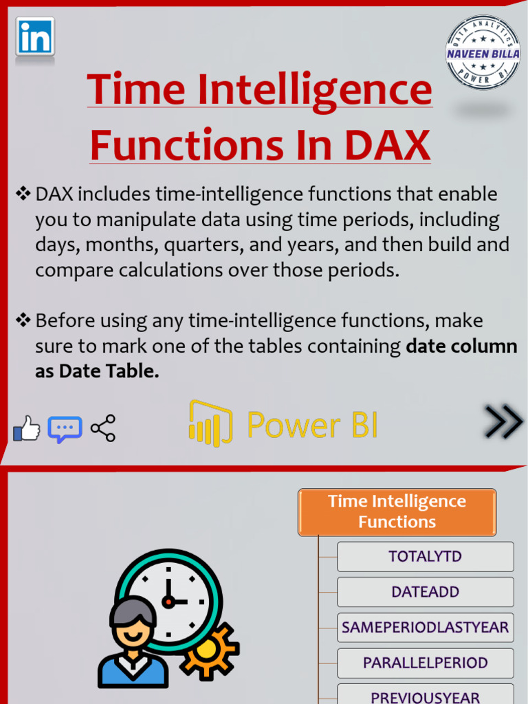 Time Intelligence Functions in DAX | PDF