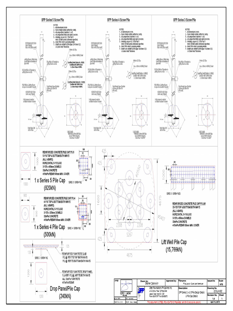 Pile & Pile Cap Details - Susan Lara Warehouse | PDF