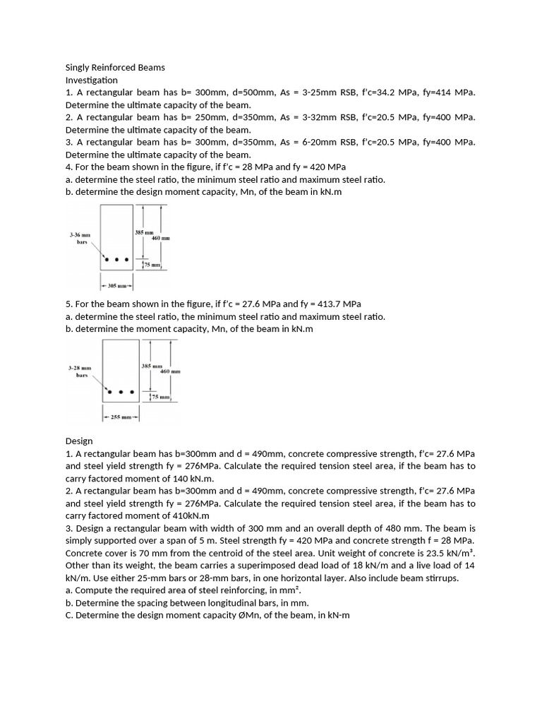 Singly Reinforced Beams | PDF | Strength Of Materials | Beam (Structure)