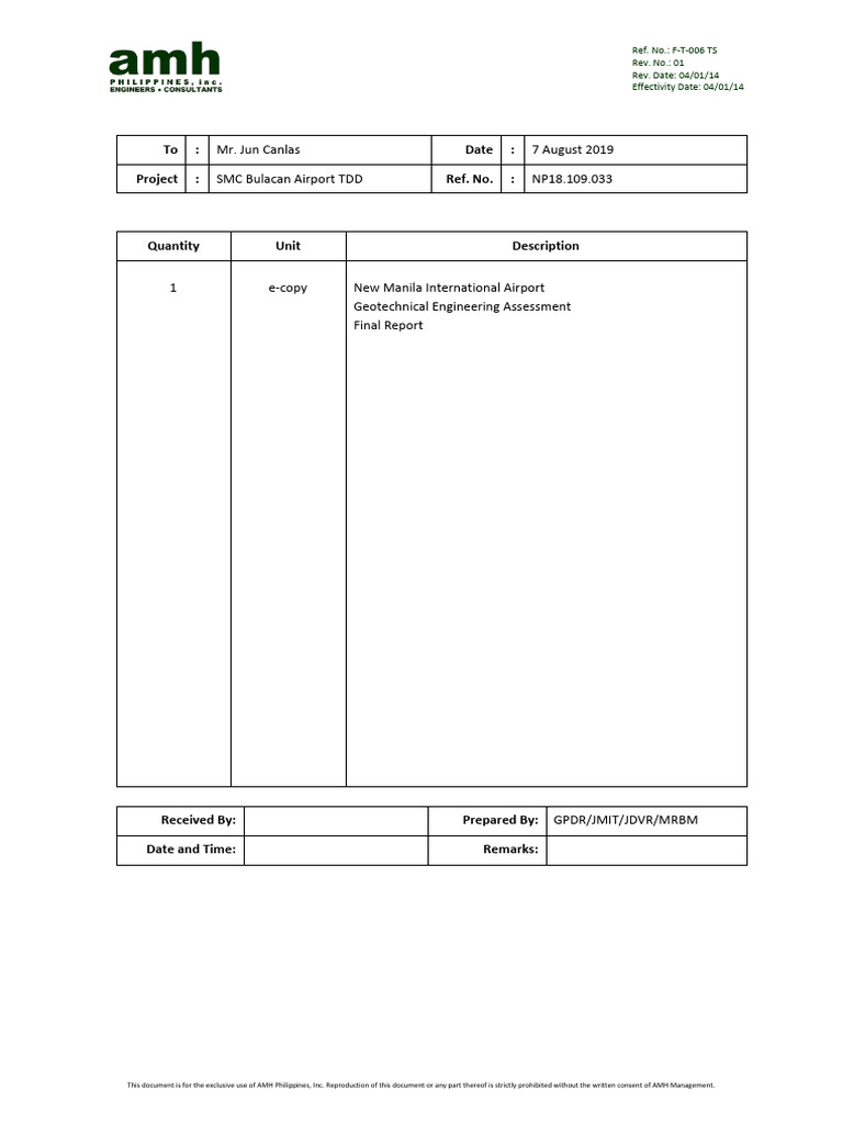 1. Geotechnical Investigation Report | PDF | Geotechnical Engineering | Deep Foundation