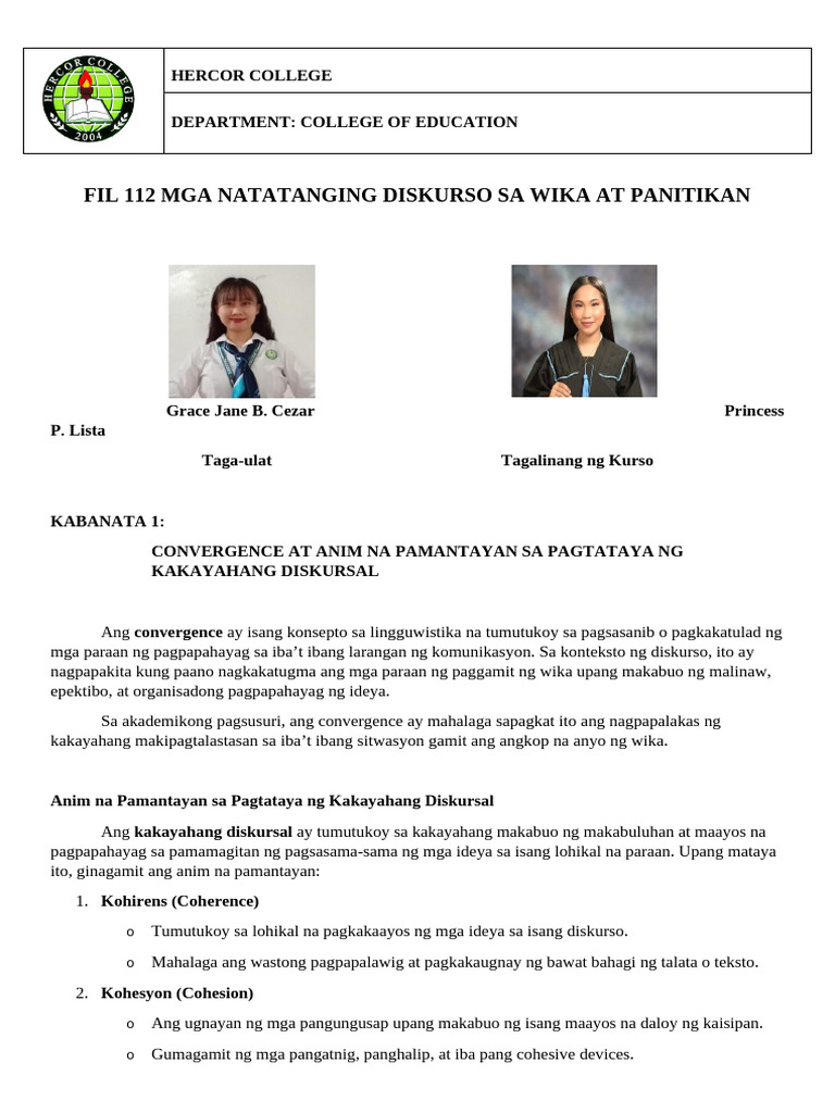 Fil 112 Report Prelim 1 | PDF