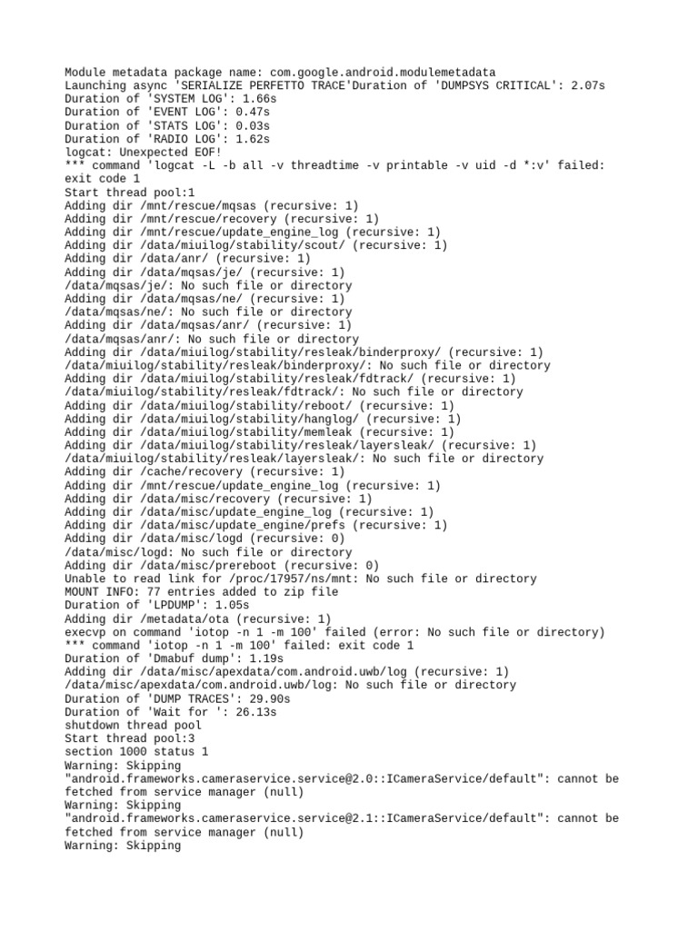 Bugreport Tapas - Global AQ3A.240829.003 2025 03 31 03 32 11 Dumpstate - Log 17744 | PDF ...