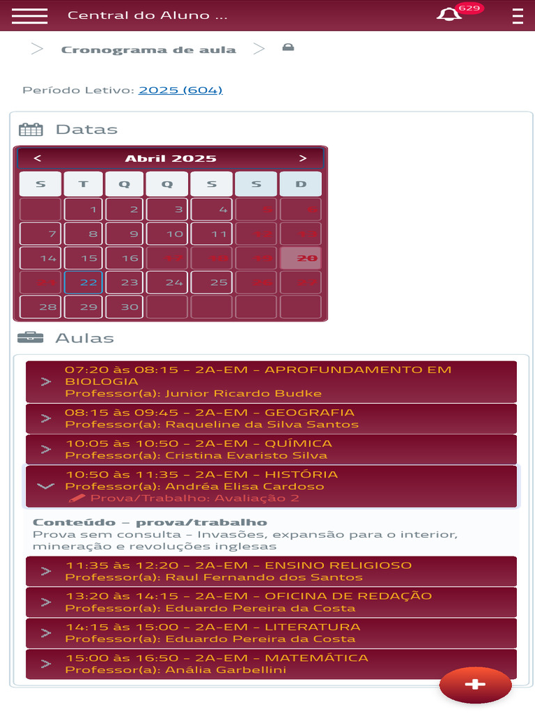 Cronograma de aula 2 | PDF