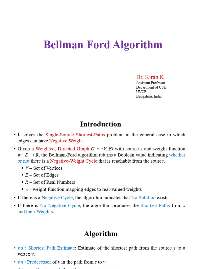 Bellman Ford | PDF | Computational Problems | Combinatorics