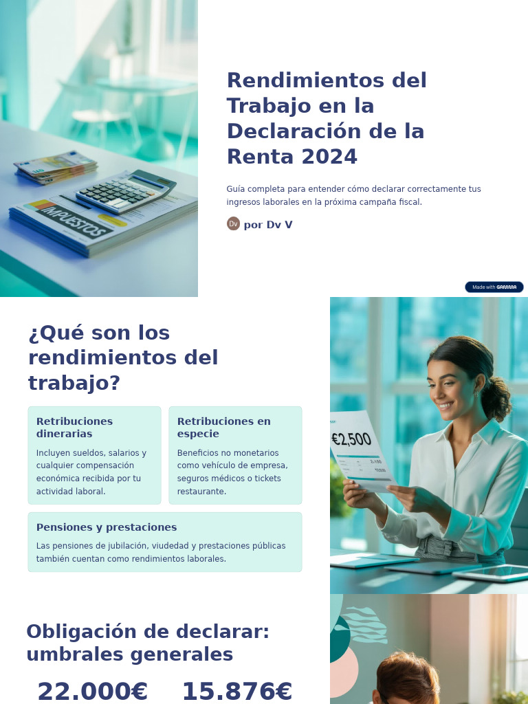 Rendimientos Del Trabajo en La Declaracion de La Renta 2024 | PDF | Salario | Pensión