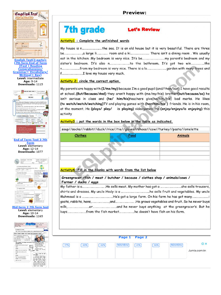 7th Form Review (Module 3) - REVISION 1 | PDF