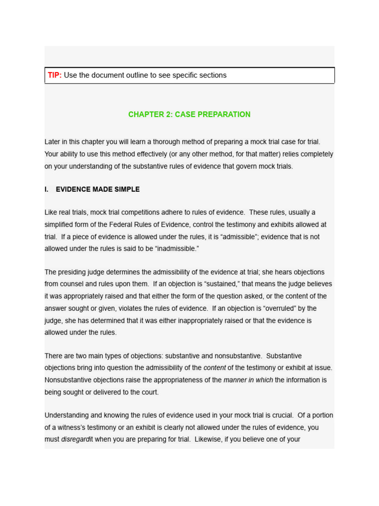 Mock Trials - Preparing, Presenting, and Winning Your Case | PDF | Evidence (Law) | Relevance (Law)