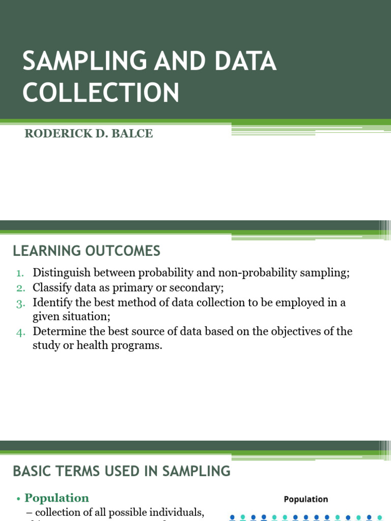 SAMPLING AND DATA COLLECTION TECHNIQUES | PDF | Sampling (Statistics ...