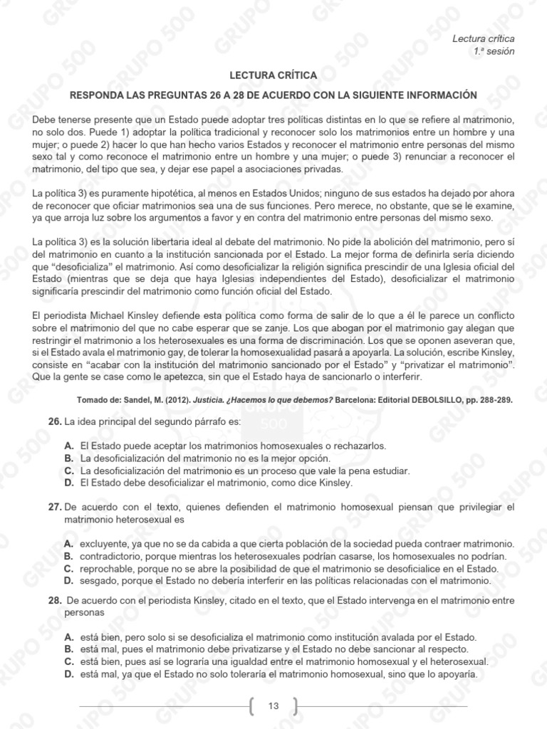 Icfes 2024 | PDF | Martin Heidegger | Matrimonio