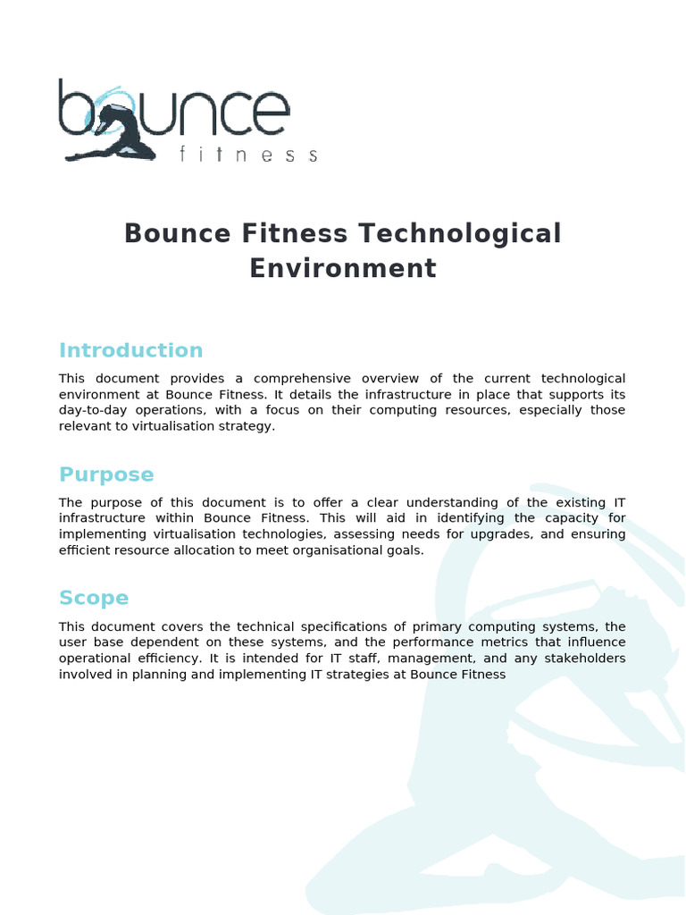 Bounce Fitness Technological Environment | PDF | Virtualization ...
