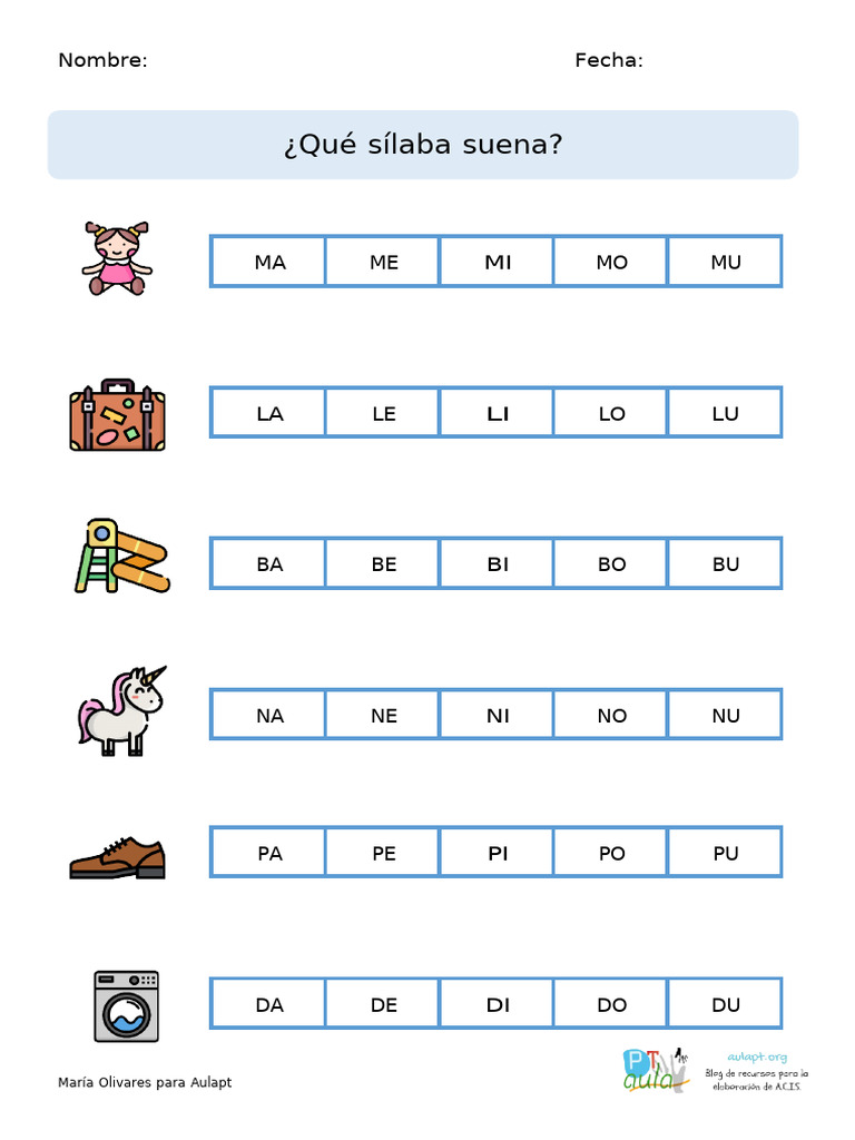 Sílaba Suena: Ejercicios de Fonética | PDF