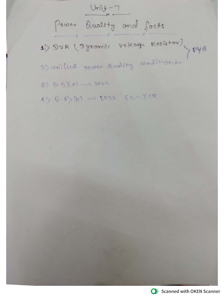 Unit 7 Power Quality and Facts | PDF