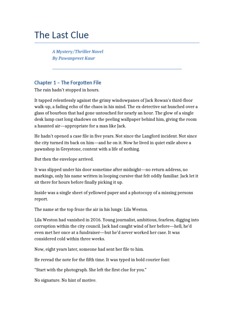 The Last Clue Chapter1 | PDF