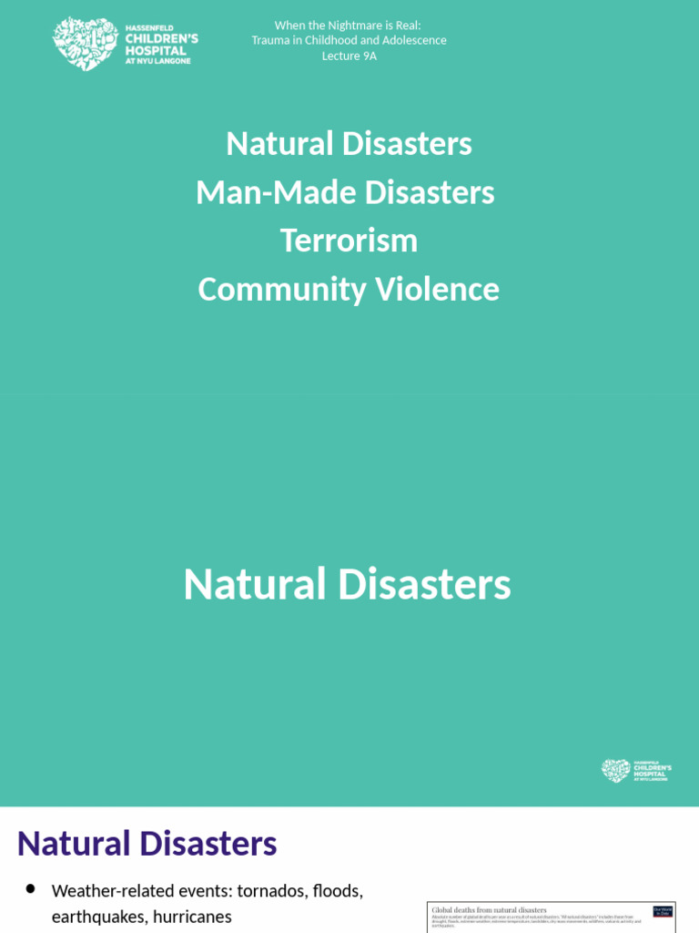 Lecture 9A - Trauma and Disaster Fall 24 | PDF | Violence ...