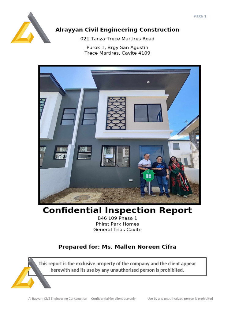 House TO Inspection Report | PDF