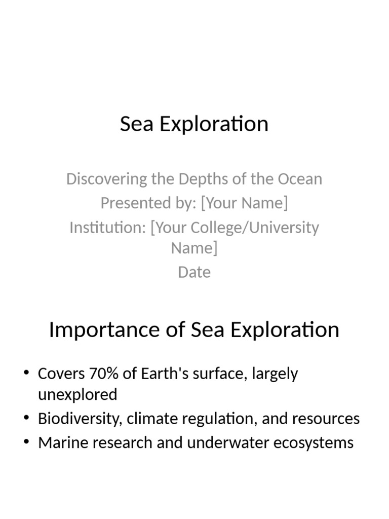 Sea Exploration | PDF