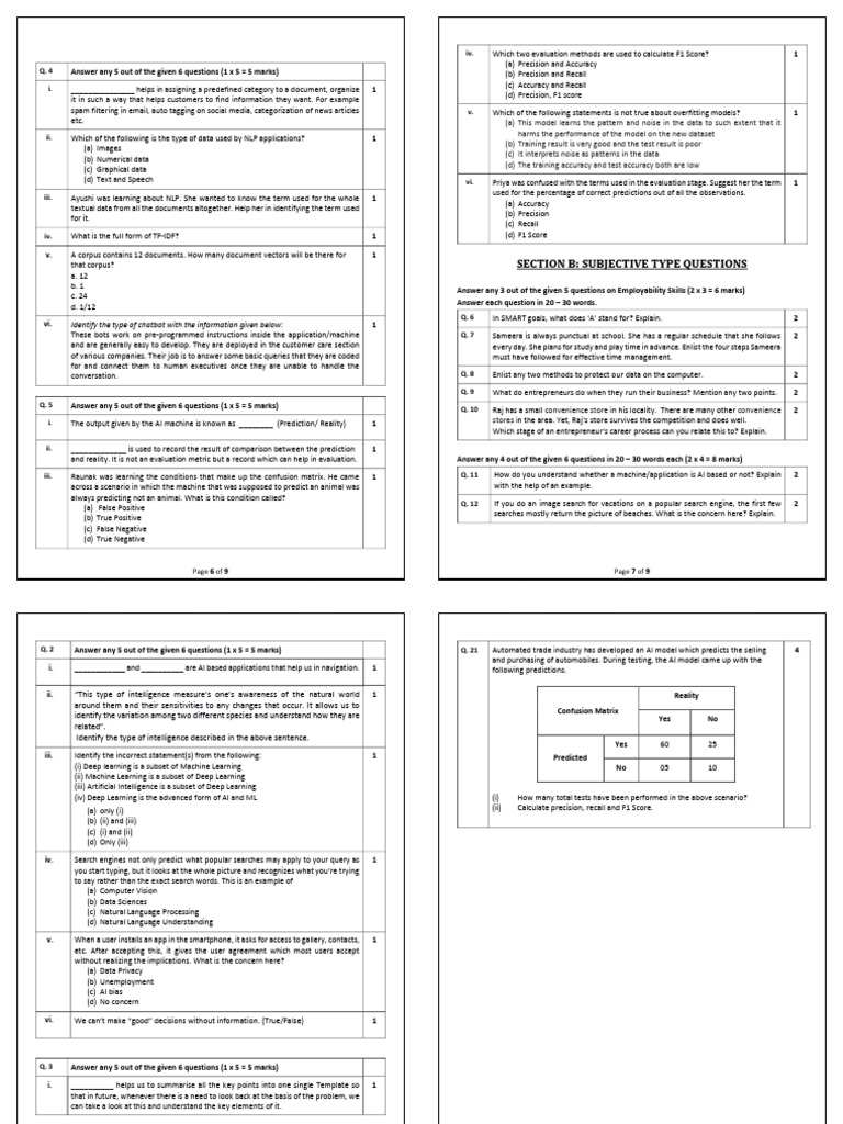 417 - AI - SQP - Booklet - Part - 1 | PDF | Artificial Intelligence ...