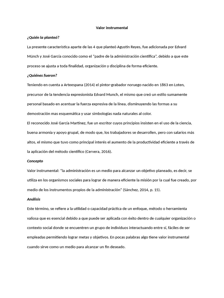 Valor Instrumental en Administración | PDF