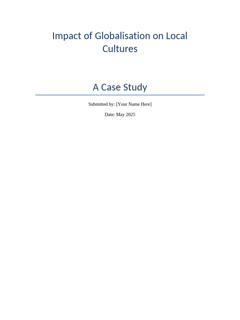 Impact of Globalisation On Local Cultures Updated | PDF | Globalization ...