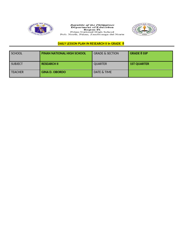 #3DLPinGRADE8 Research Day3 Q1 | PDF | Behavior Modification ...