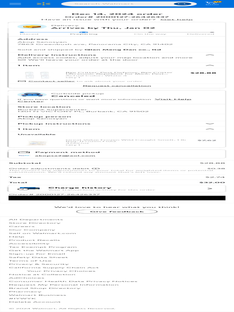 Order Details - Walmart.com | PDF | Walmart | Business