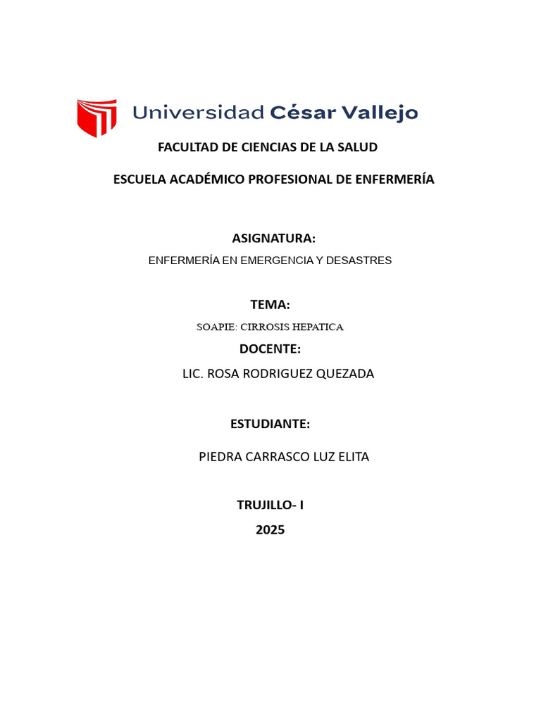 Soapie Cirrosis Hepatica | PDF | Cirrosis | Dolor