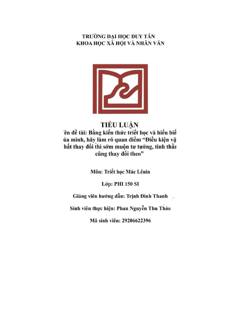 Tieu Luan Triet Hoc Hoan Chinh | PDF