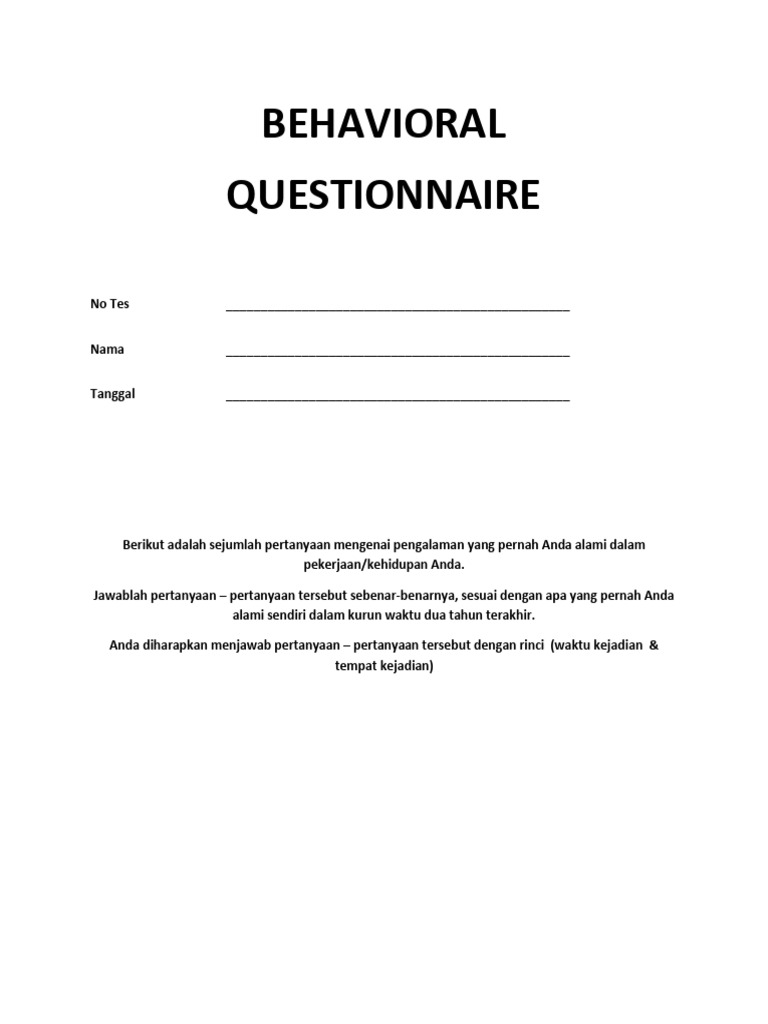 Behavioral Question | PDF