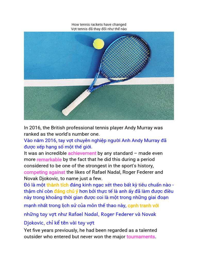 How Tennis Rackets Have Changed | PDF