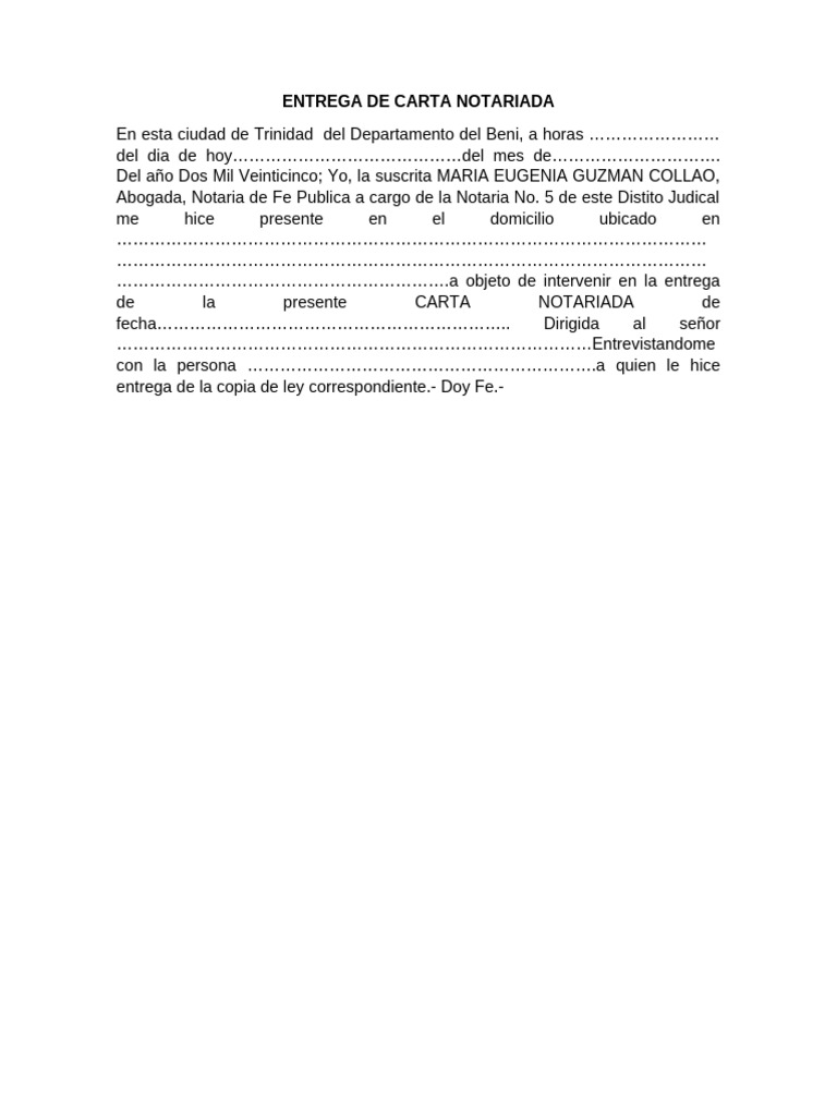 Rotulo de La Carta Notariada | PDF