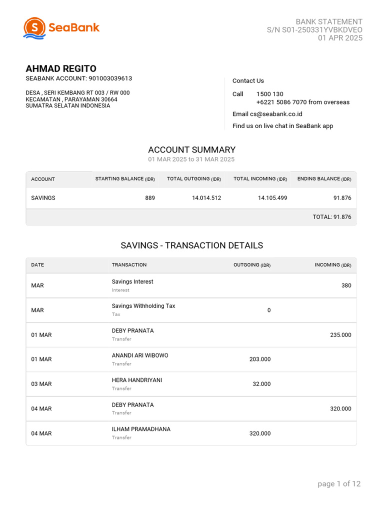 Seabank Statement 20250517.pdf 20250517 195932 0000 | PDF | Financial Services | Banking