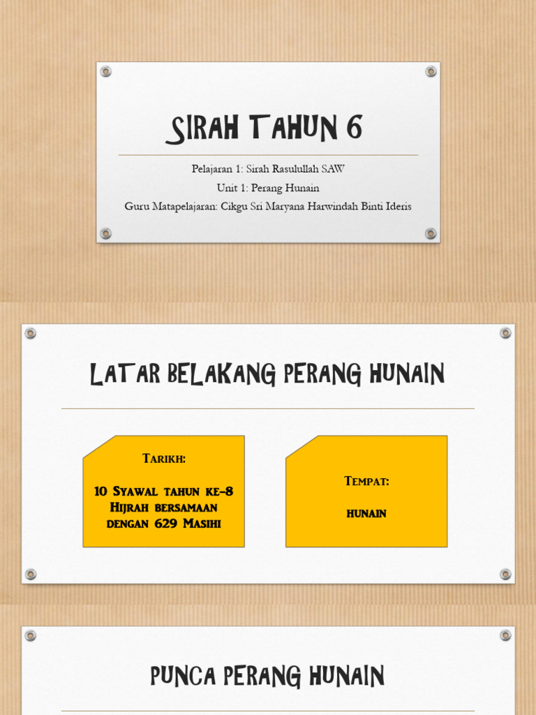 Perang Hunain: Kemenangan dan Pengajaran | PDF