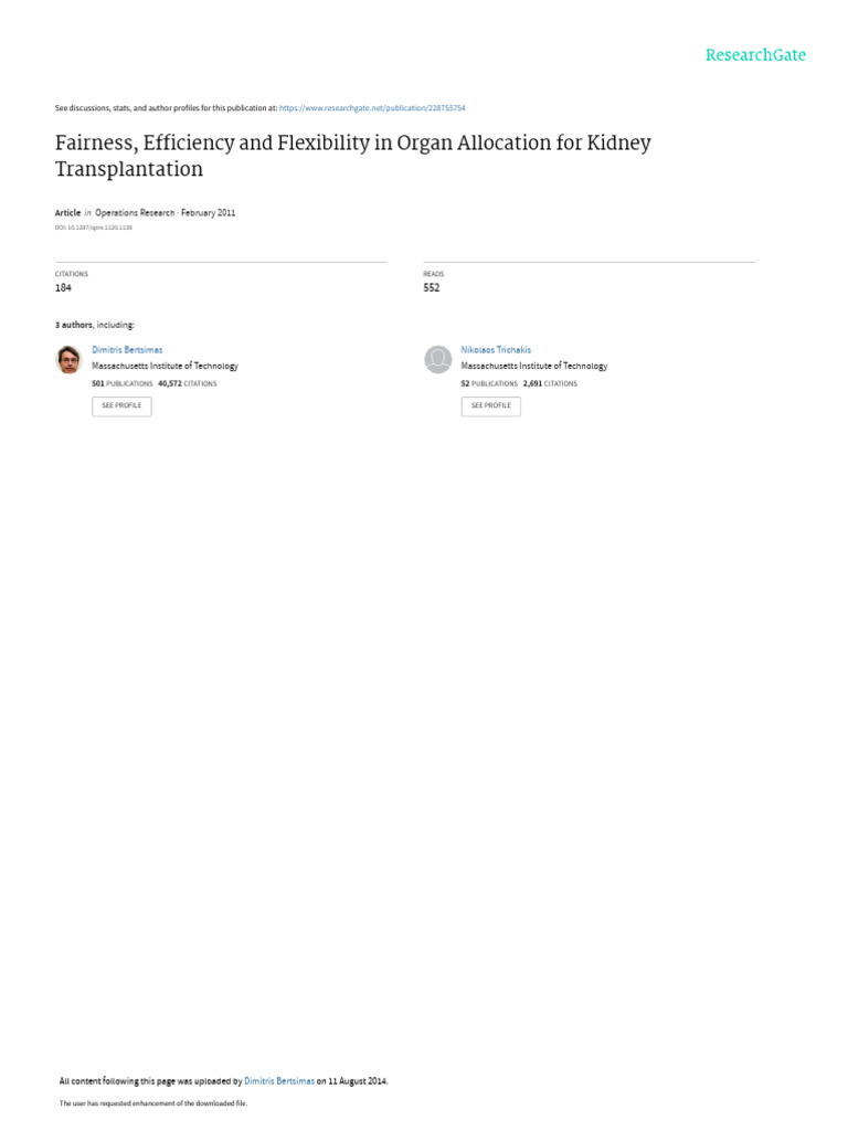 AAMA Fairness - Efficiency - and - Flexibility - in - Organ - Alloc | PDF | Organ Donation ...