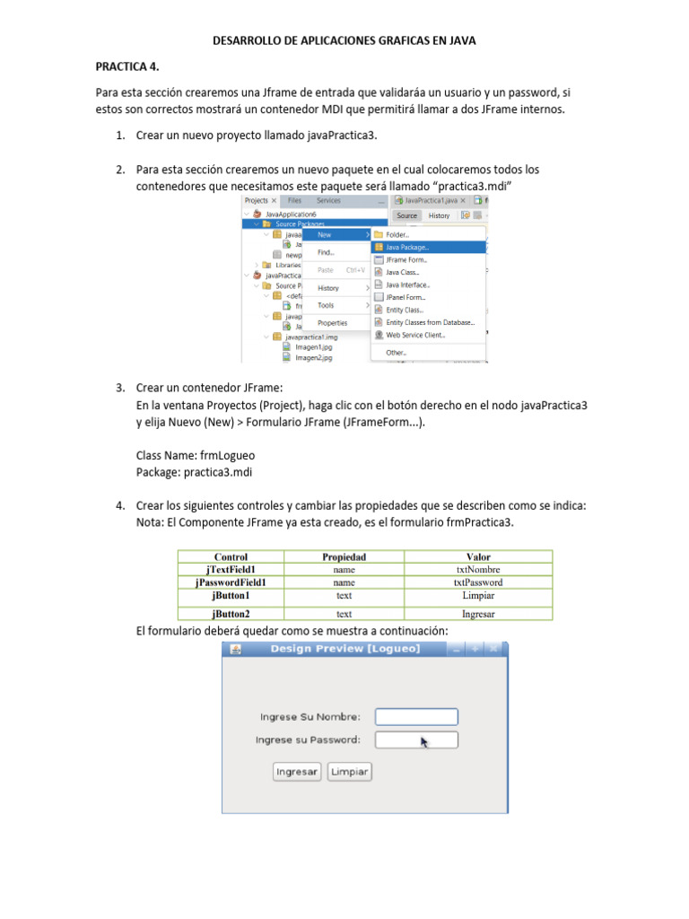 Interfaz Grafica Java Practica 4 | PDF | Java (lenguaje de programación) | Ventana (informática)