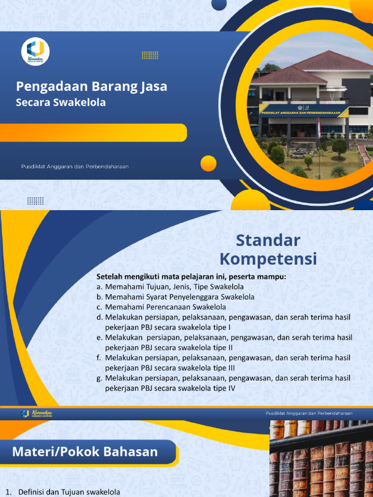 Mapel 6 Pengadaan PBJ Swakelola - Materi 6 PJJ PPK | PDF