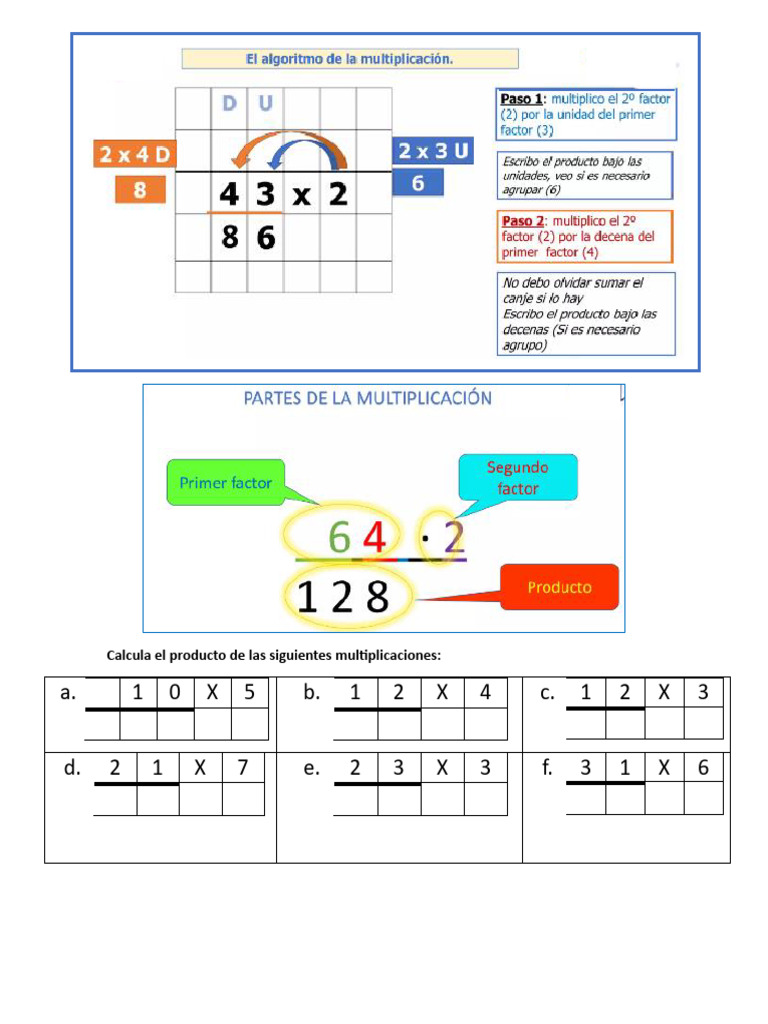 Multiplicaciones a Resolver Gráficamente | PDF
