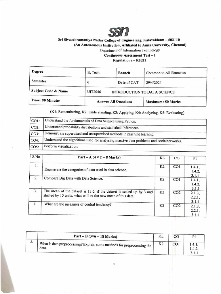 SEM 6 Prev Yr Papers | PDF