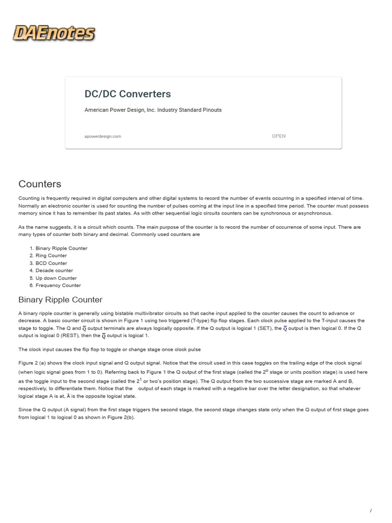 Counters - Types of Counters, Binary Ripple Counter, Ring Counter, BCD ...