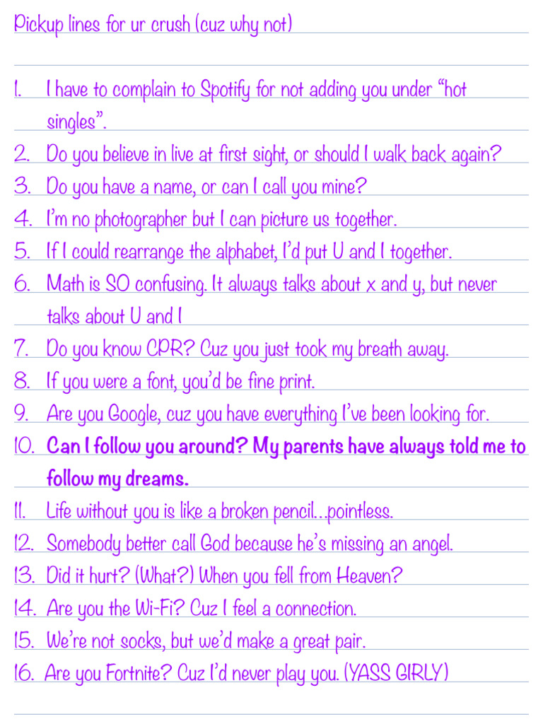 15 Pickup Lines | PDF