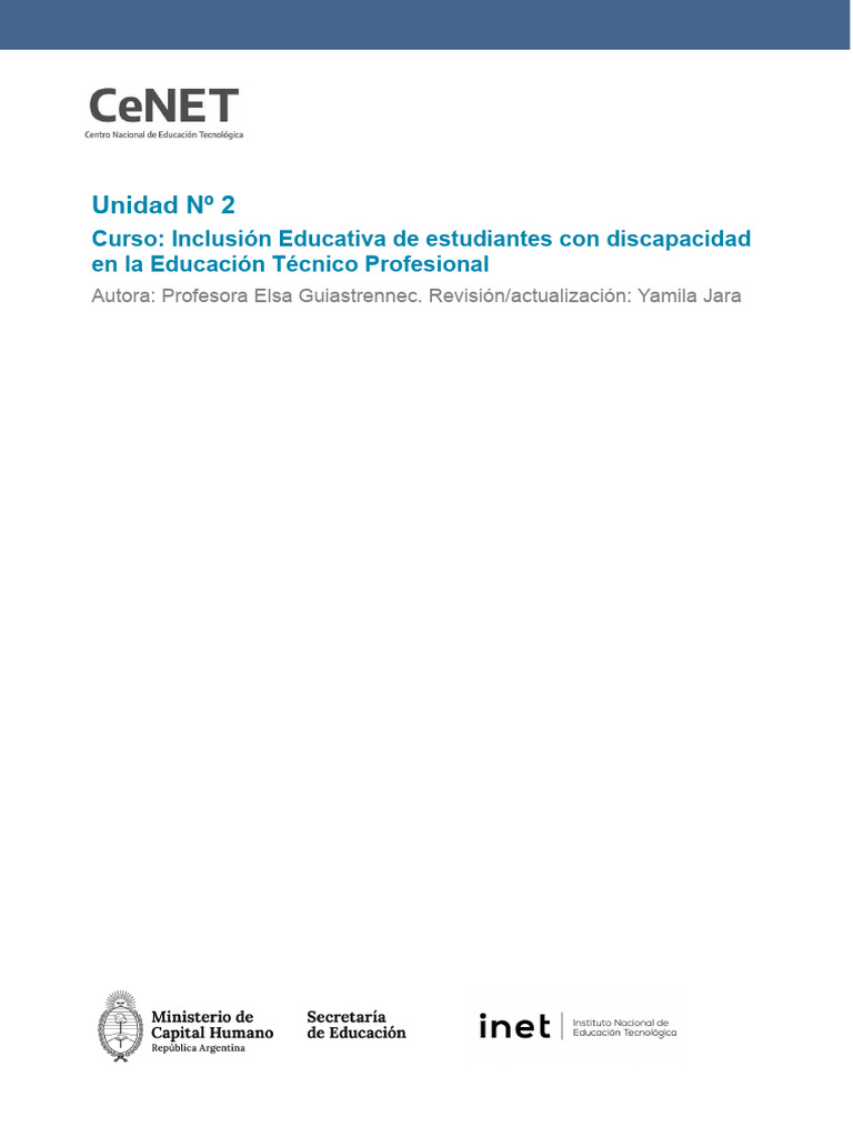 Unidad 2 - Material Descargable | PDF | Invalidez | Inclusión (Educación)