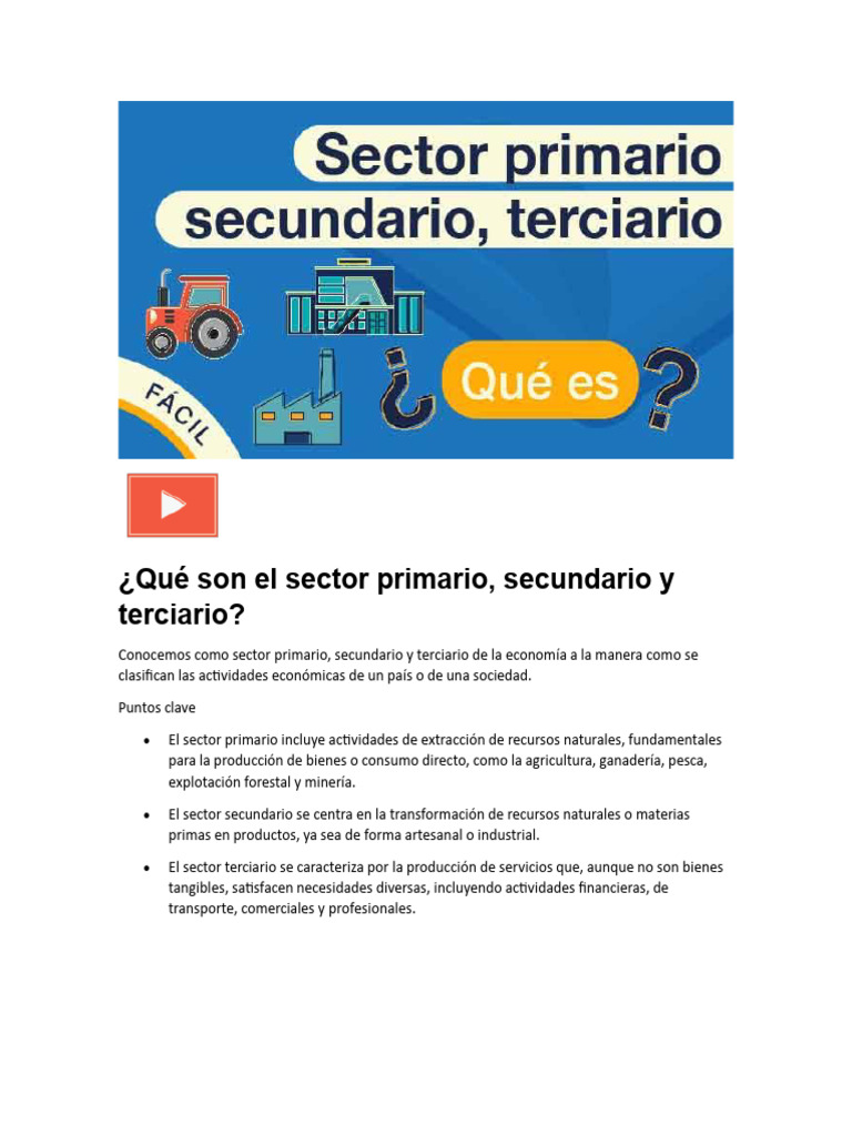 Definición del Sector Primario Económico | PDF | Economias | Agricultura