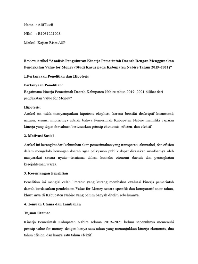 Review Artikel Kajian Riset ASP | PDF