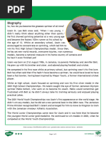 UKS2 Usain Bolt Biography Differentiated Reading Comprehension Activity ...