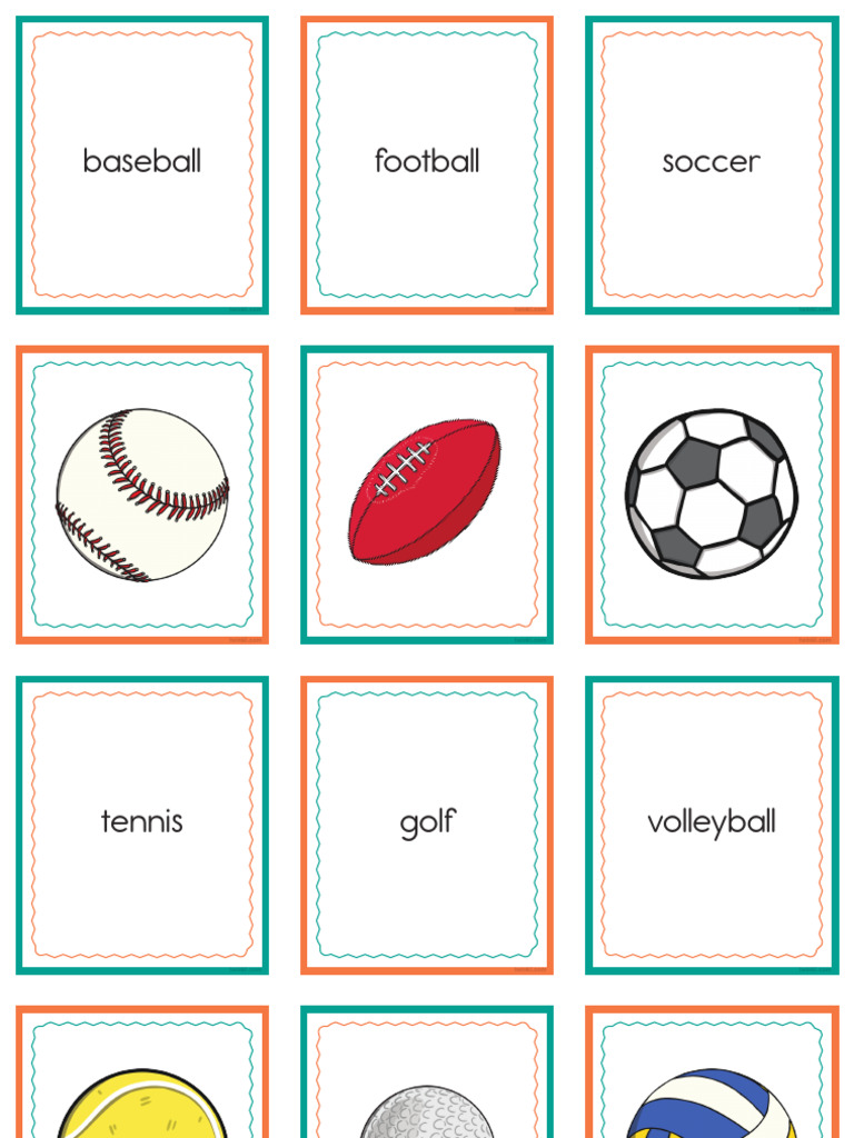 Color Prekindergarten Ball and Sport Matching | PDF