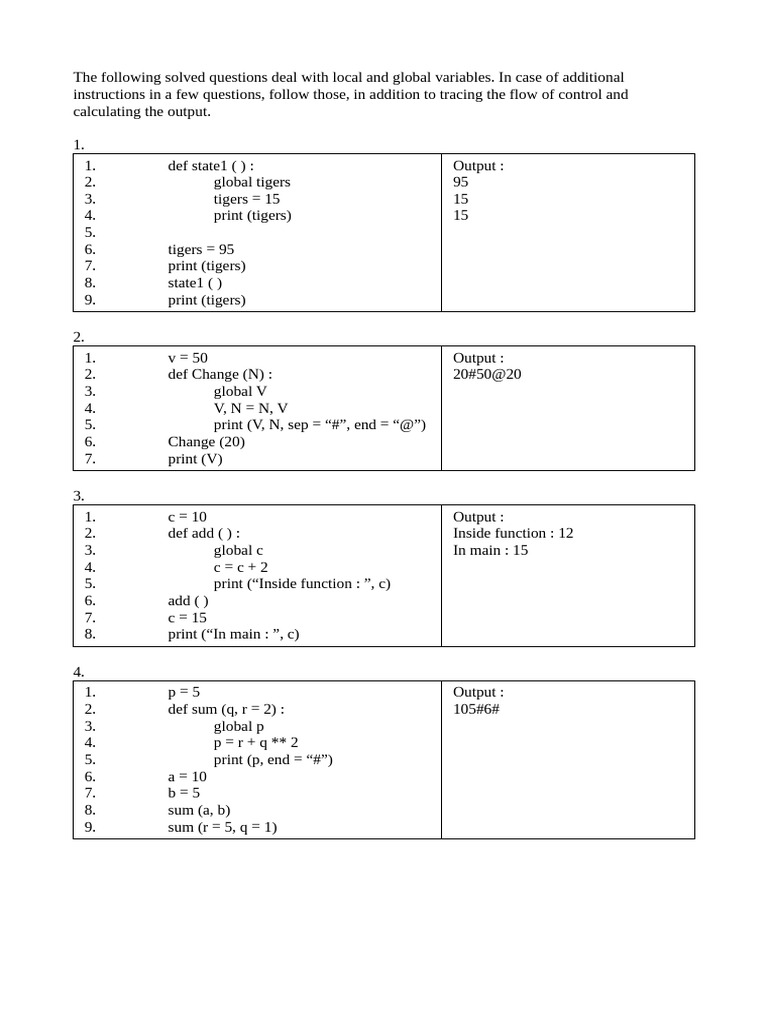 Working With Functions Problems 2 | PDF | Computer Programming ...